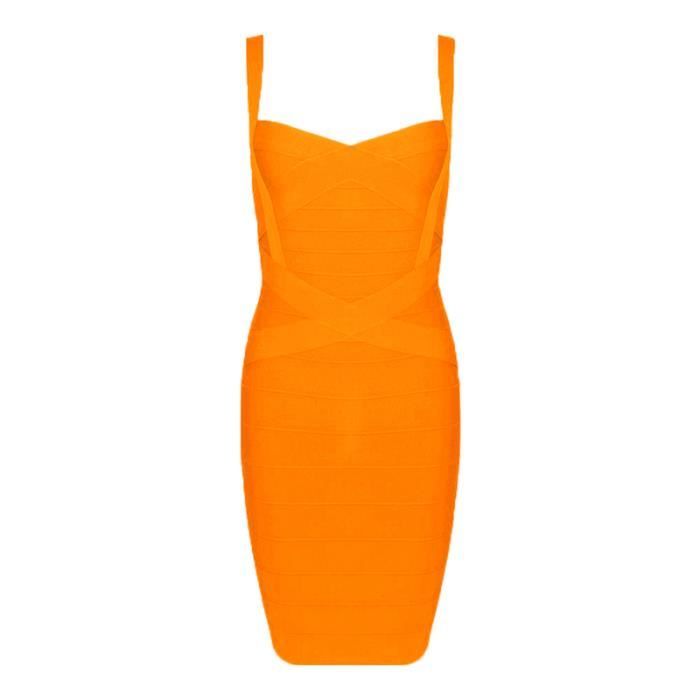 Robe Femme - Mini à bretelles - FR97ND0 Orange - Cdiscount Prêt-à-Porter