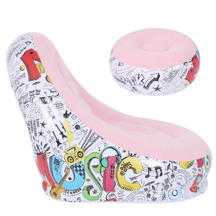 Pwshymi Chaise longue gonflable Canapé Gonflable Portable Chaise Longue ...