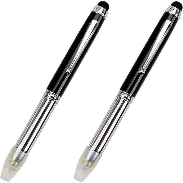 Lot De 2 Stylos Torches Led 3 En 1 Avec Lumière - Stylo À Bille ...