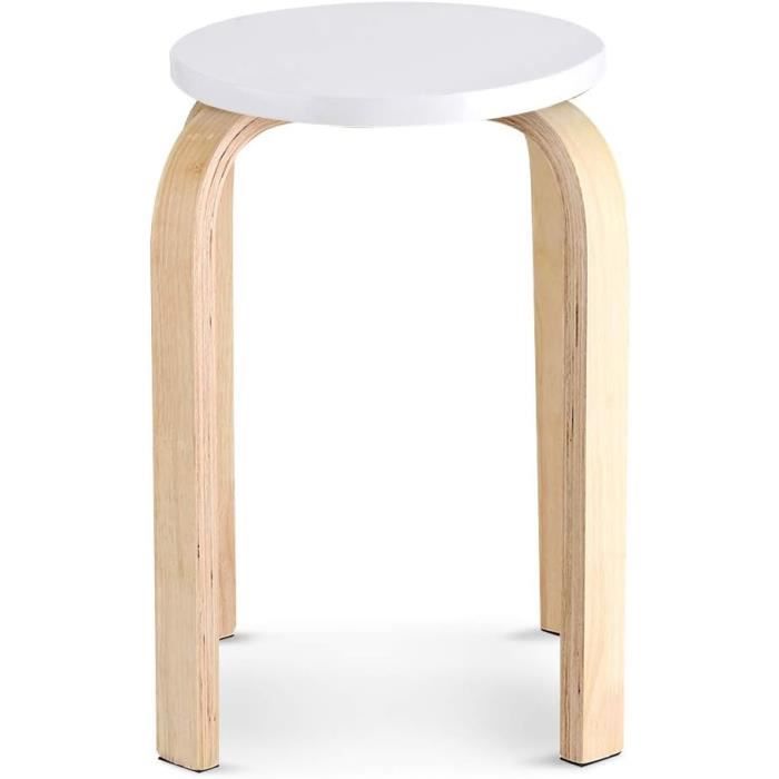 Tabouret Rond En Bois, Tabouret De Cuisine Empilable Chaises Hautes ...