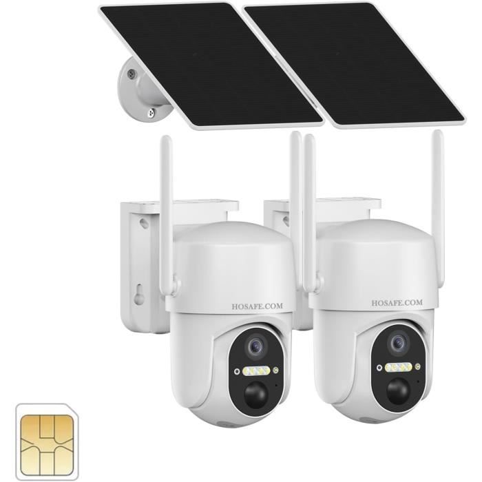 4G Lte Caméra Surveillance Extérieur Solaire Sans Fil,2K Hd 4G Batterie Camera Avec Carte Sim ...
