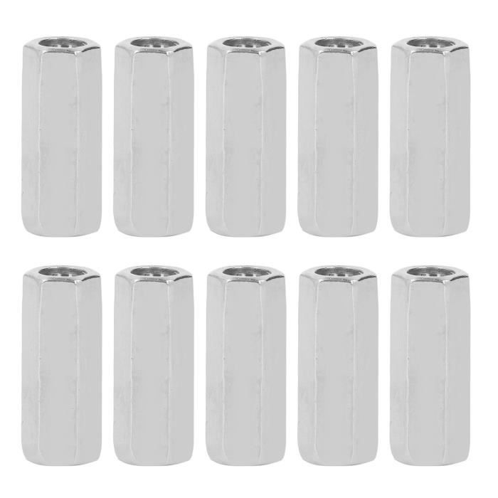 Sonew Écrou d'accouplement de tige 10 pièces écrou d'accouplement hexagonal 304 en acier ...