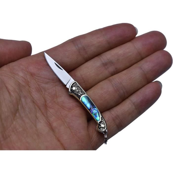 JPCRMOV Mini Couteau Pliant, Couteau de Poche Lame en Acier X50CR15MoV ...