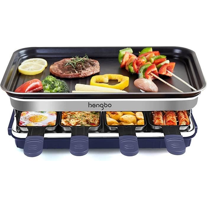 Appareil à Raclette 8 Personnes Machine a Raclette avec 8 Mini Caquelon ...