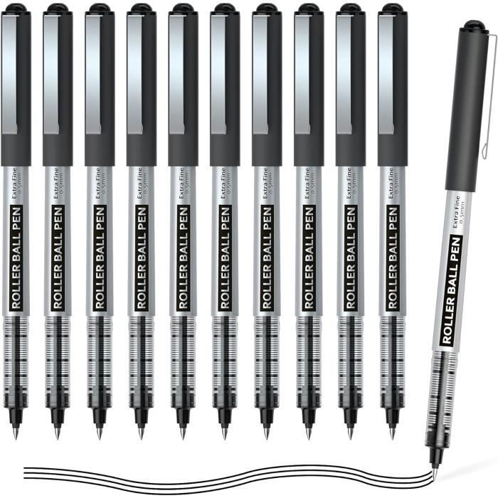 10 Stylos Roller À Encre Liquide Noir, Lot De Stylo À Encre Roller À ...