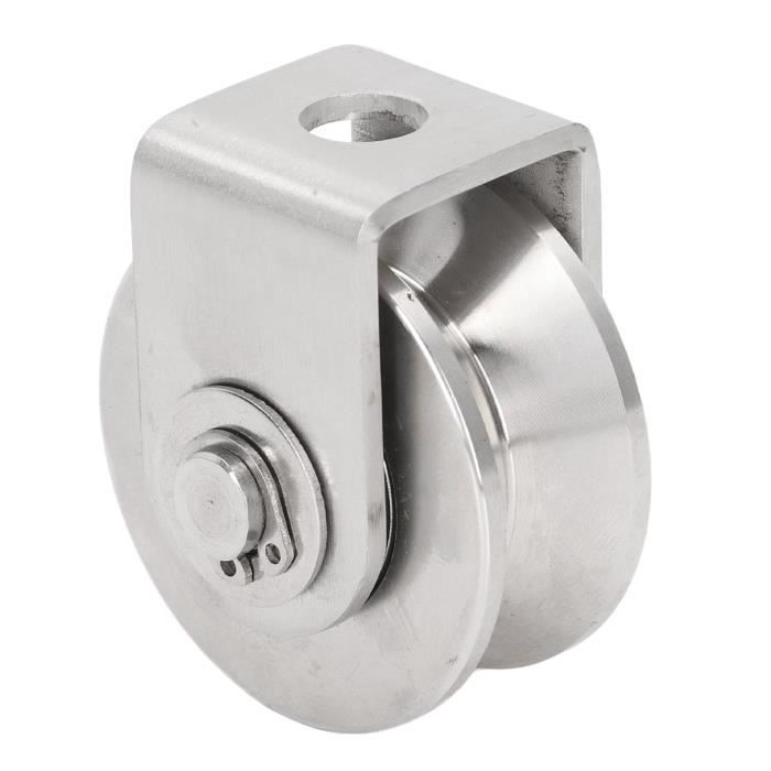 SHE - Poulie à rainure en V à double roulement en acier inoxydable pour porte coulissante ...