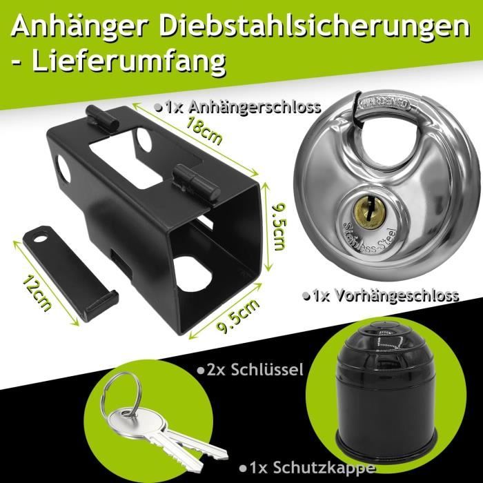 Antivol De Remorque, Antivol De Remorque, Remorque Couplée Et Couplée, Protection Antivol, Acier ...