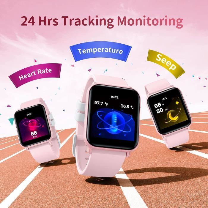 Montre Connectée Enfant Sport Smartwatch: 1.4" Etanche Ip68 Ecran Tactile Fille Connectee ...