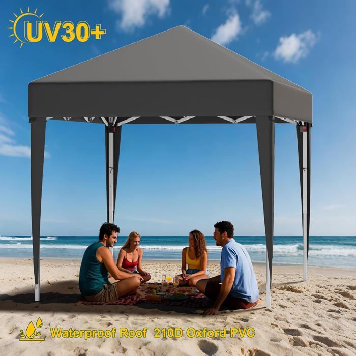 Tonnelle Pliante 2x2 Imperméable Anti-UV 50+, Barnum Pliant 2x2 ...