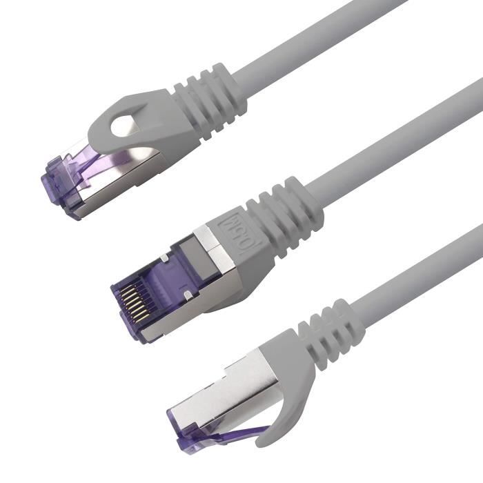 Cat.7 Câble Réseau 30M Gris 1 Pièce Cat7 Câble Ethernet Poe Lan 10 Gb S ...