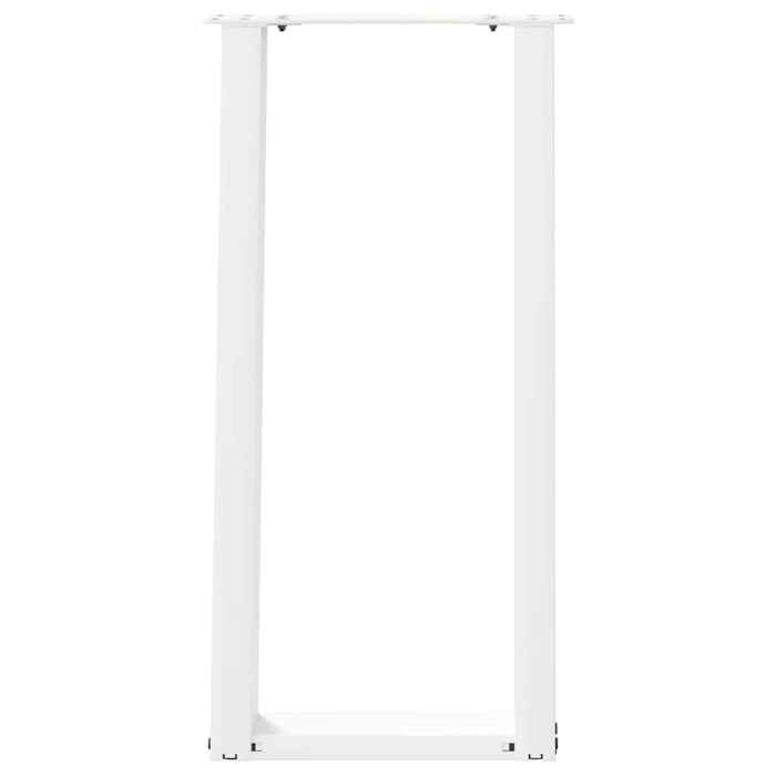 VidaXL Pieds de table console en U, 2 pièces, blanc, 28 x (72-73) cm ...