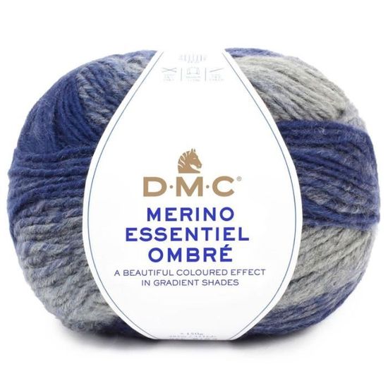 Laine Merino Essentiel Ombre - 150 g - 1002 - Bleu et gris - Cdiscount Beaux-Arts et Loisirs ...