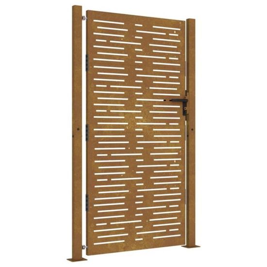 Zerodis Portail De Jardin 105x205 Cm Acier Corten Conception De Carré