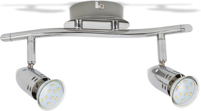 Plafonnier LED 2 spots orientables 2X3W GU10 IP20 spots plafond LED ...