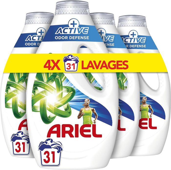 Lessive Liquide, 124 Lavages (4x31), Touche De Febreze, Active Odor ...