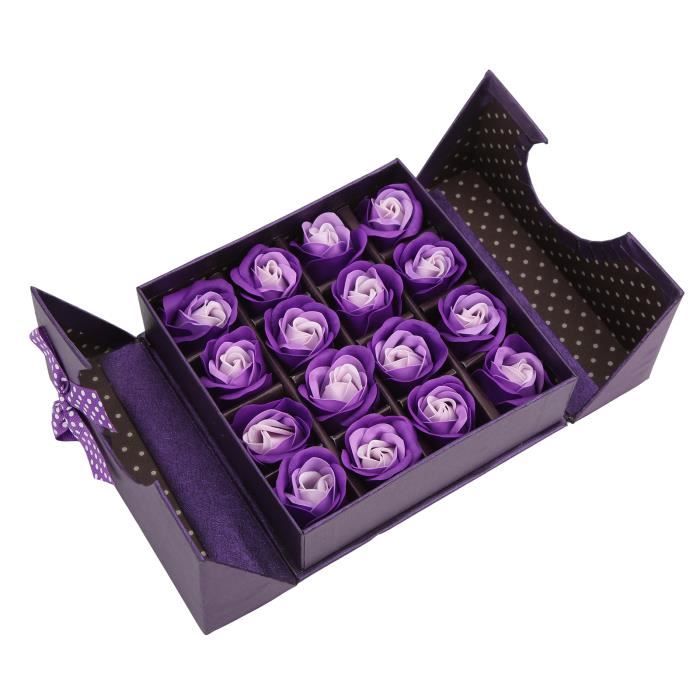 Akozon roses de savon 16 pcs Fleur Savon Rose Forme Élégant Violet ...