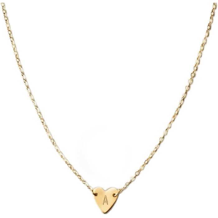 Chaîne Avec Lettre Pour Femme - Plaqué Or 14 Carats - Argent Sterling ...