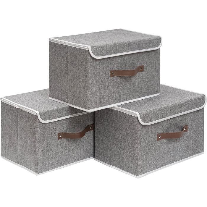 Boîte de Rangement, 38 x 25 x 25 cm Paniers de Rangement Pliables avec ...