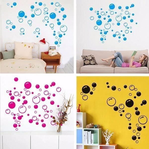 Autocollant Adhésive Mur Chambre Salon DIY Déco Mural Sticker BULLE ...