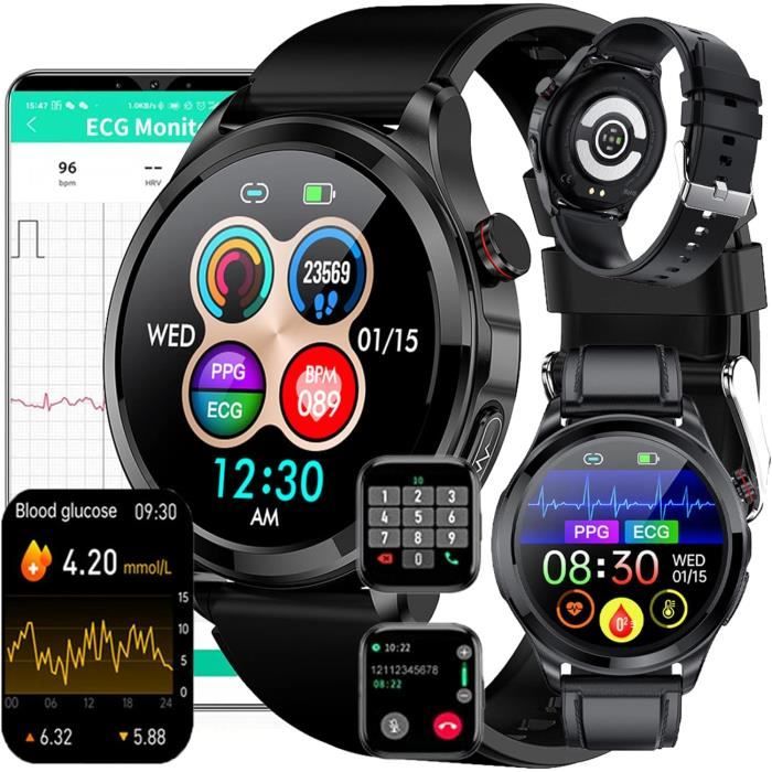 Ecg Smartwatch Montre Intelligente Glycémie, Ecg+Ppg Glucose Dans Le ...