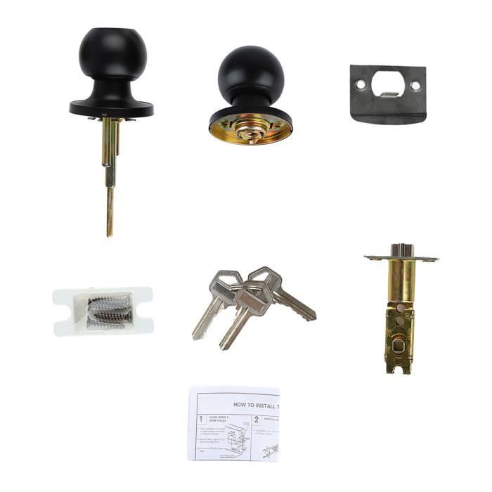 Fdit Serrure de poignée de porte à boule 201 acier inoxydable boule ...