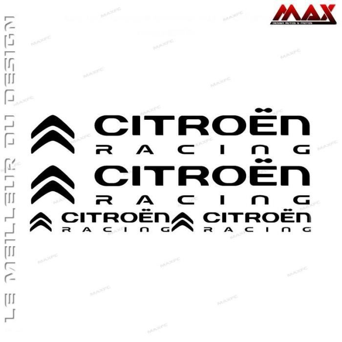 4 stickers CITROËN – NOIR – de 200 et 100 mm Citroen Racing DS3 DS4 C3 ...