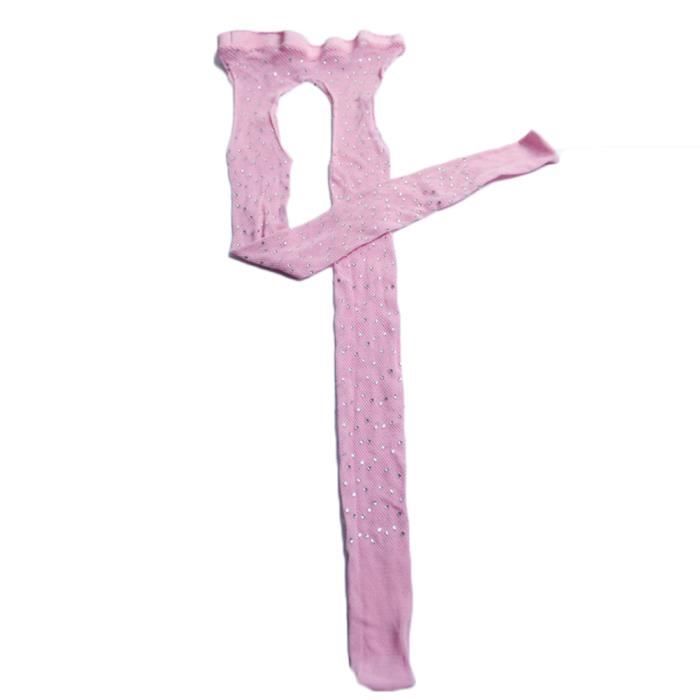 Rose Collant résille en maille à strass pour femmes, collant Slim, Sexy ...