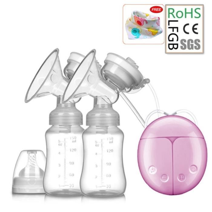 Double pompe de sein électrique, puissante aspiration de mamelon, pompe ...