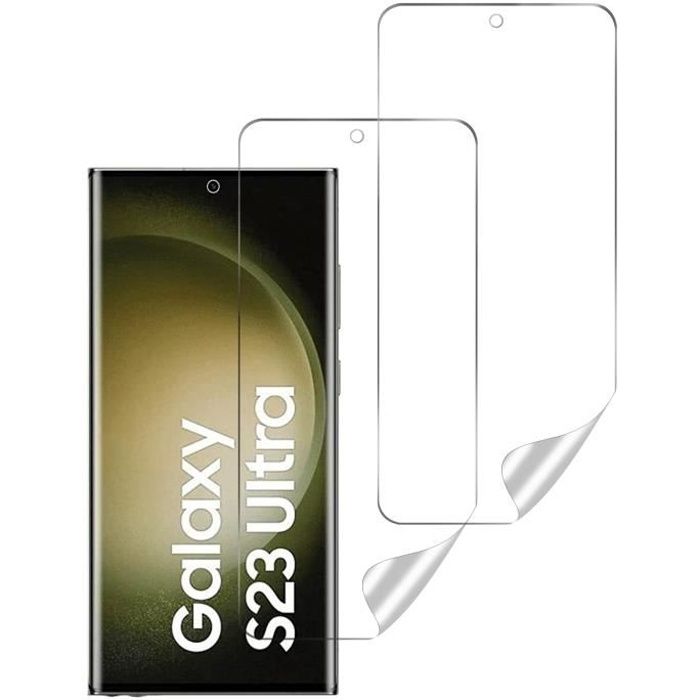 Protection Ecran en Plastique pour Samsung Galaxy S23 ULTRA [Pack 2] Protecteur Hydrogel ...
