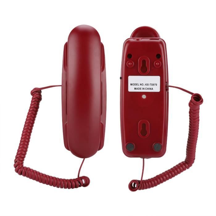 Qiilu Téléphone fixe mural identification de l'appelant pour hôtel familial - Cdiscount Téléphonie