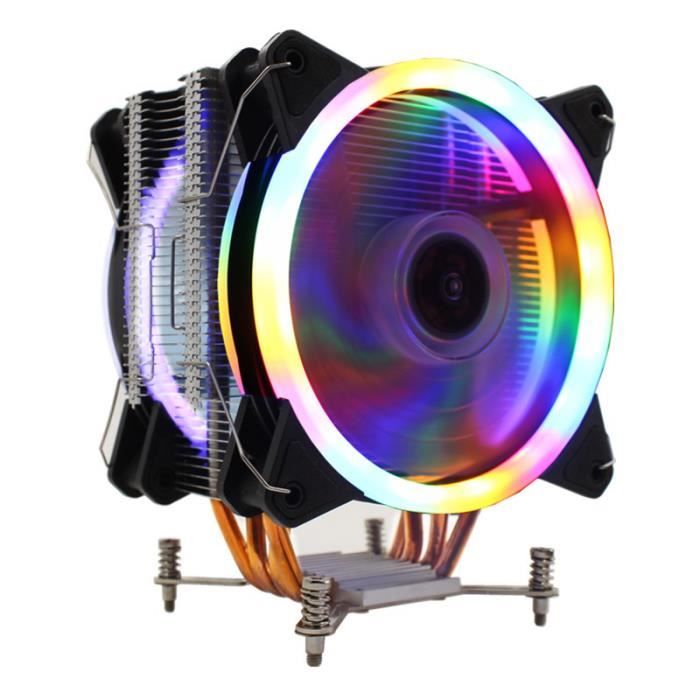 Radiateur d'ordinateur,Refroidisseur CPU à vis 12cm RGB LED,4 caloducs ...