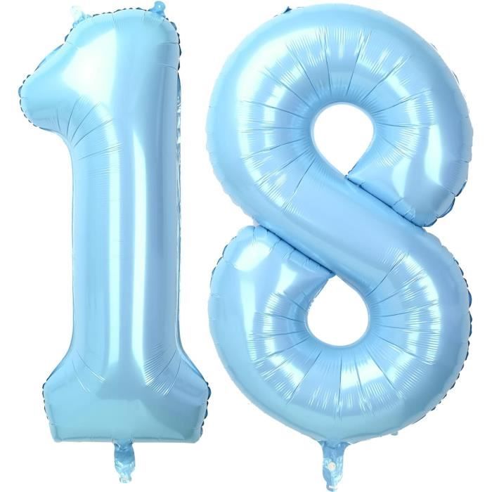 Lot De 2 Ballons Numériques En Forme De Chiffre 18 - 101,6 Cm - Pour ...