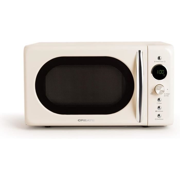 Microwave Retro-Micro-Ondes Grill Digital 900W Blanc Cassé-Retro Style ...