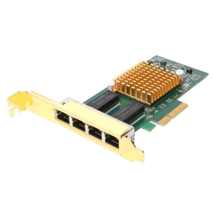 Carte RéSeau PCI-E Puce I350 Carte RéSeau Gigabit à Quatre Ports RJ45 ...