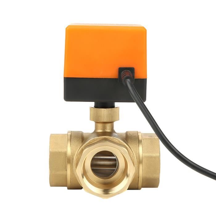 Sonew Vanne à boisseau sphérique motorisée en laiton DN32 G1-1/4 vanne électrique à bille ...