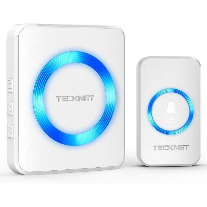 TECKNET Sonnette sans Fil Exterieur Étanche, IP65 Étanche 400 Mètres ...