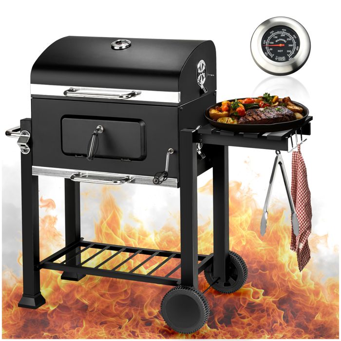 Barbecue - TECTAKE - Barbecue à charbon FLORIAN avec 2 grilles et ...