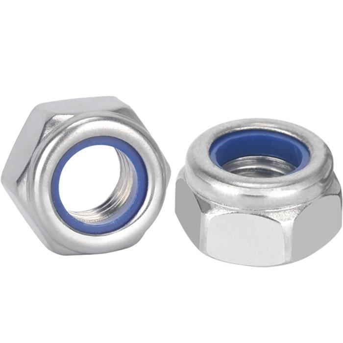 Drenky Ecrous Hexagonal M4,25 Pièces Ecrou Nylstop Frein En Acier Inoxydable V2A A2 Din 985 ...