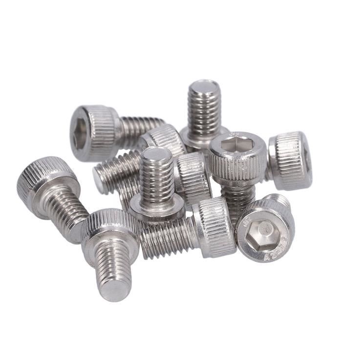 VBESTLIFE jeu de boulons à culasse 30 pièces boulons à vis M6 304 en acier inoxydable A2‑70 ...