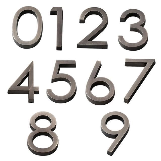 PLAQUE DE PORTE,Grey-Number 3--Plaque autocollante grise avec chiffres ...