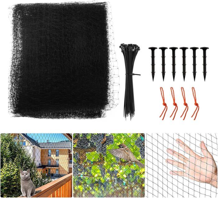 Filet De Protection Contre Les Oiseaux - Filet De Protection Pour Arbres Fruitiers - Noir - 7,5 ...