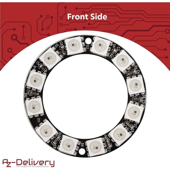 5 X Led Ring 5V Rgb Compatible Avec Ws2812B 12-Bit 38Mm Compatible Avec ...