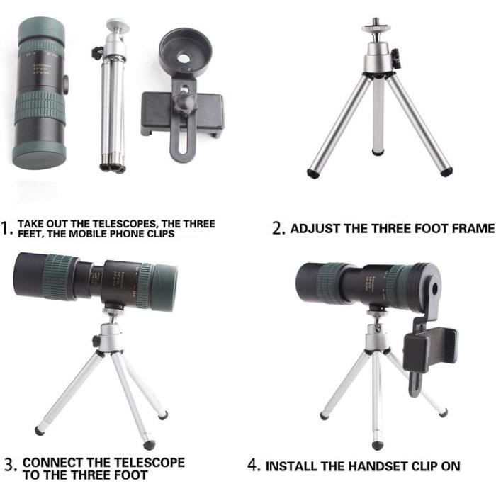 Télescopes Téléphone Mobile Monoculaire Astronomie 8-24X30 À Zoom ...