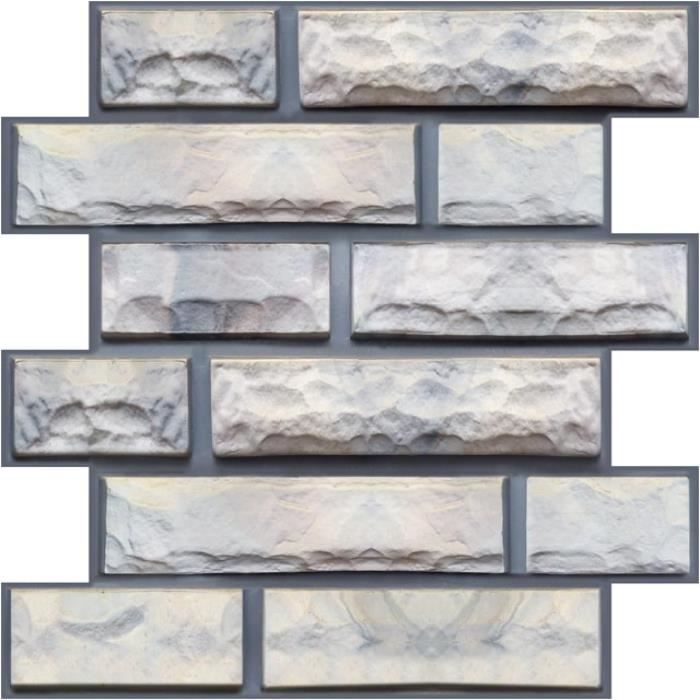 Credence Adhesive Pour Cuisine Blanc Carrelage Adhesif Mural Salle De ...