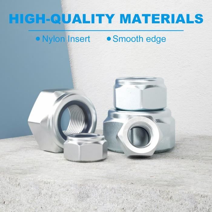 Drenky Ecrous Hexagonal M4,25 Pièces Ecrou Nylstop Frein En Acier ...