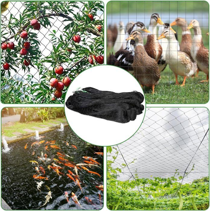 Filet De Protection Contre Les Oiseaux - Filet De Protection Pour Arbres Fruitiers - Noir - 7,5 ...