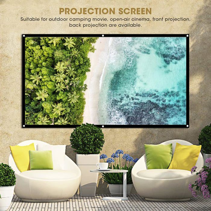 Écran de projection cinéma maison 60"-KAL-16:9 4K HD,avant/arrière,sans ...