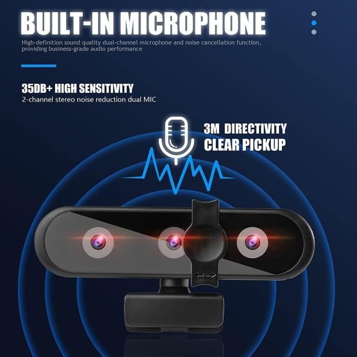Webcam 1080p - A501 - Microphone intégré - Réduction du bruit - Plug ...