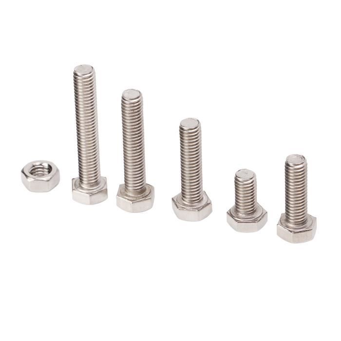 Mxzzand Jeu d'écrous à vis M5 Jeu de fixations à vis M5, Kit d'assortiment de boulons et écrous ...