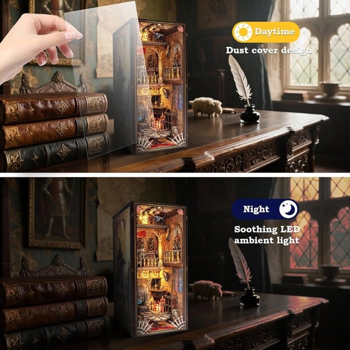 Kit Book Nook maison poupée château chevalier salle trône, puzzle 3D ...